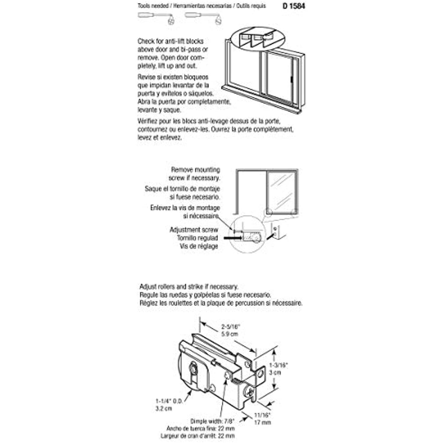 Prime-Line D 1584 Sliding Door Roller Assembly with 1-1/4 inch Steel ...