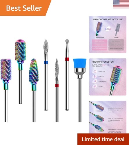 Durable Nail Drill Bits Set - Tungsten Carbide Diamond Bits for Acrylic ...