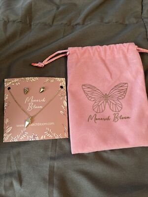 New In Original Packaging Monarch Bloom Goldtone Necklace And Earring ...