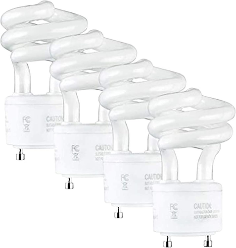 SLEEKLIGHTING 13Watt T2 Spiral CFL GU24 2 Prong Light Bulb Base 2700K ...