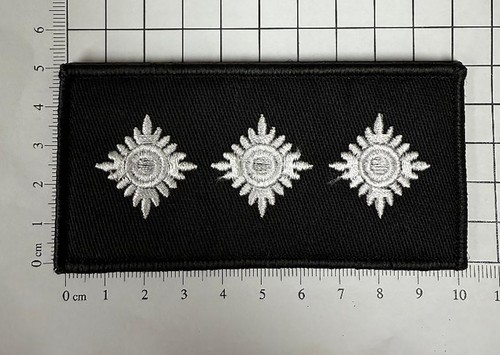 White on Black 3 Pip Bath Star Rank Patch – 10cm x 5cm - Chief ...