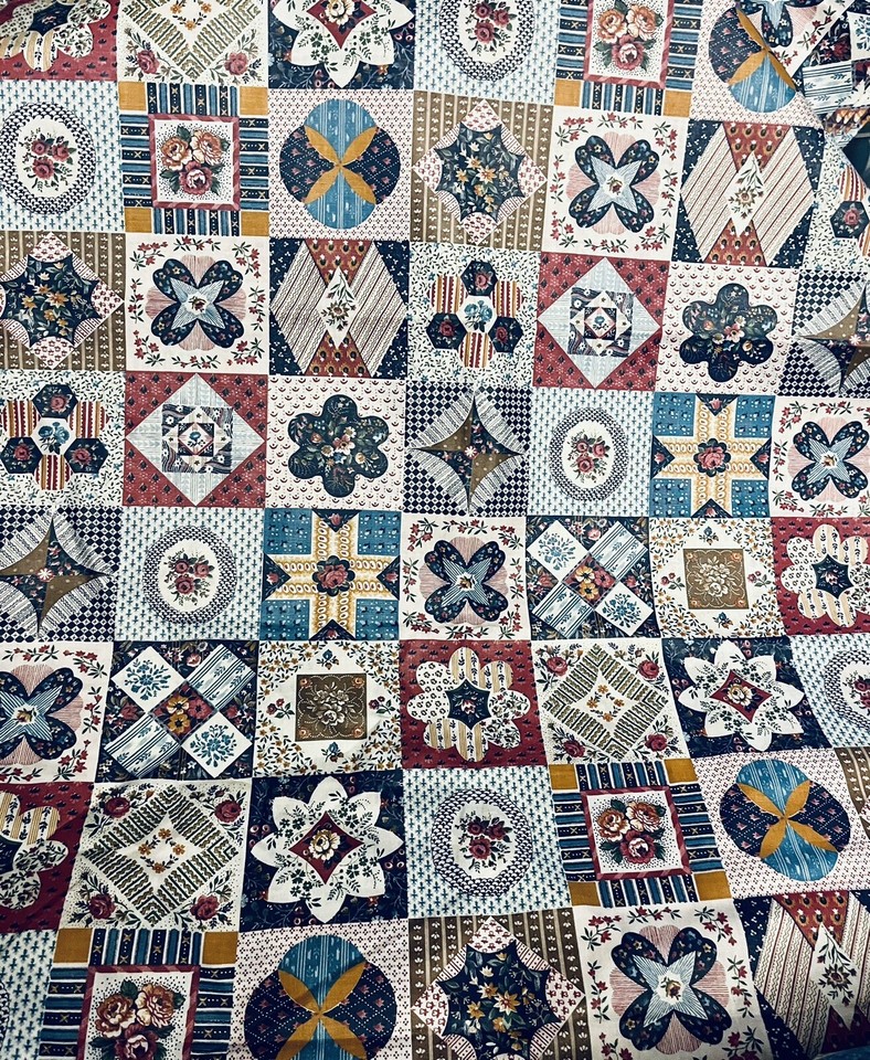 VTG Joan Kessler Cheater Quilt Blocks 42 Three Inch Square Blocks ...