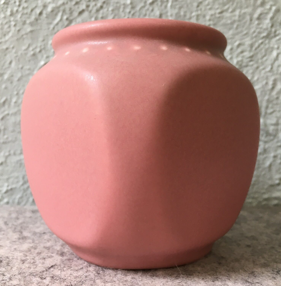 Art Pottery 1928 Rookwood Antique Vase Mauve Pink Cube Beaded Block ...