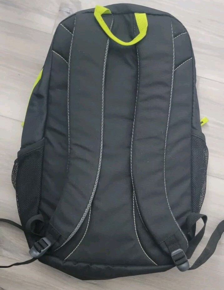 Backpack ULINE Edge Black Neon Green Backpack Zip Pockets Tear ...