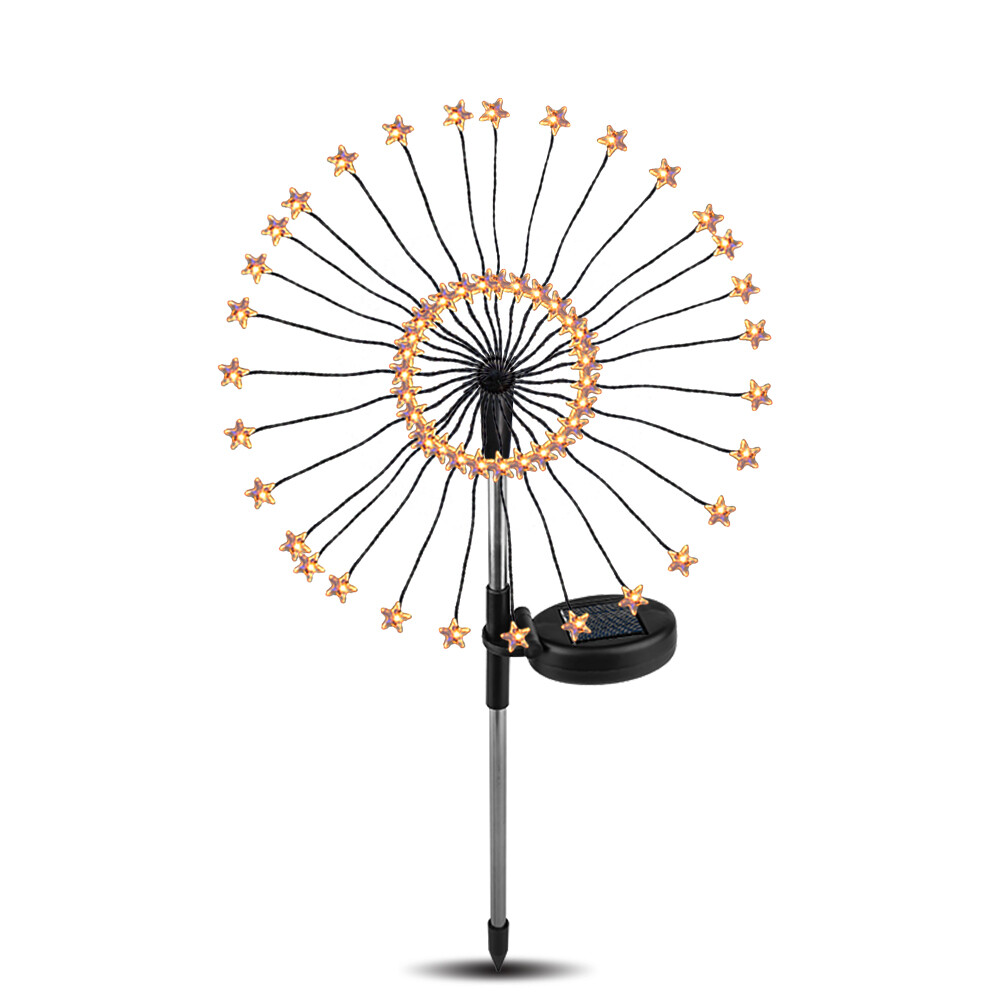 2 PCS Star Stake Firework Fairy Light For Patio Backyard Garden ...