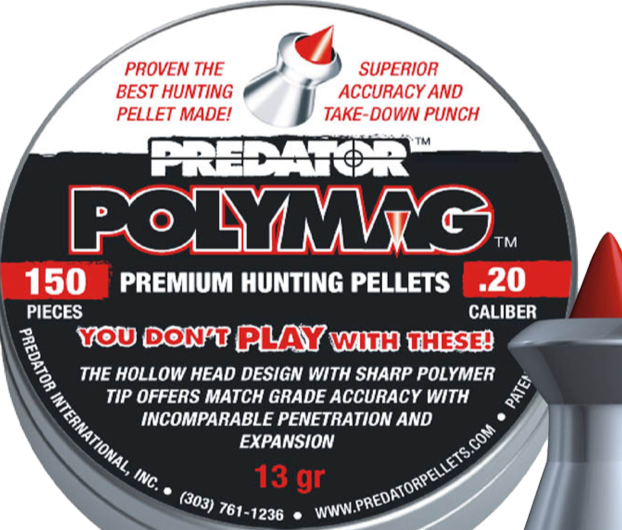 JSB PREDATOR POLYMAG 150 Count POINTED 5mm .20 Caliber Premium Airgun ...
