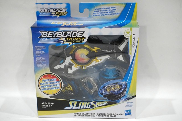 Beyblade Burst Turbo FORNEUS F4 Shark Launcher Riptide Blast Set Hasbro ...