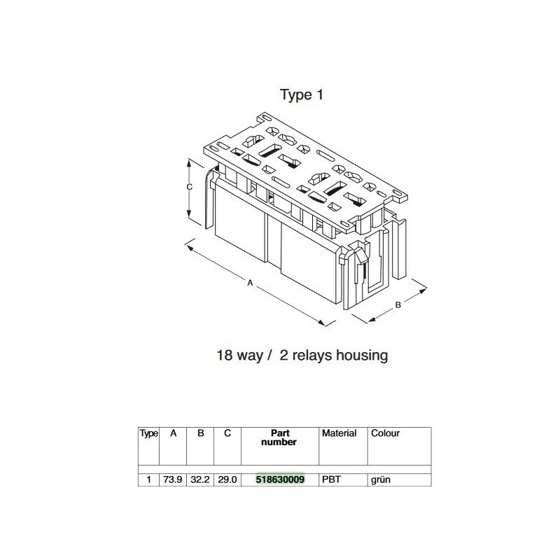 Lear 518630009 Receptacle Relays And Fuses - 18 Way (2 Relays) | eBay