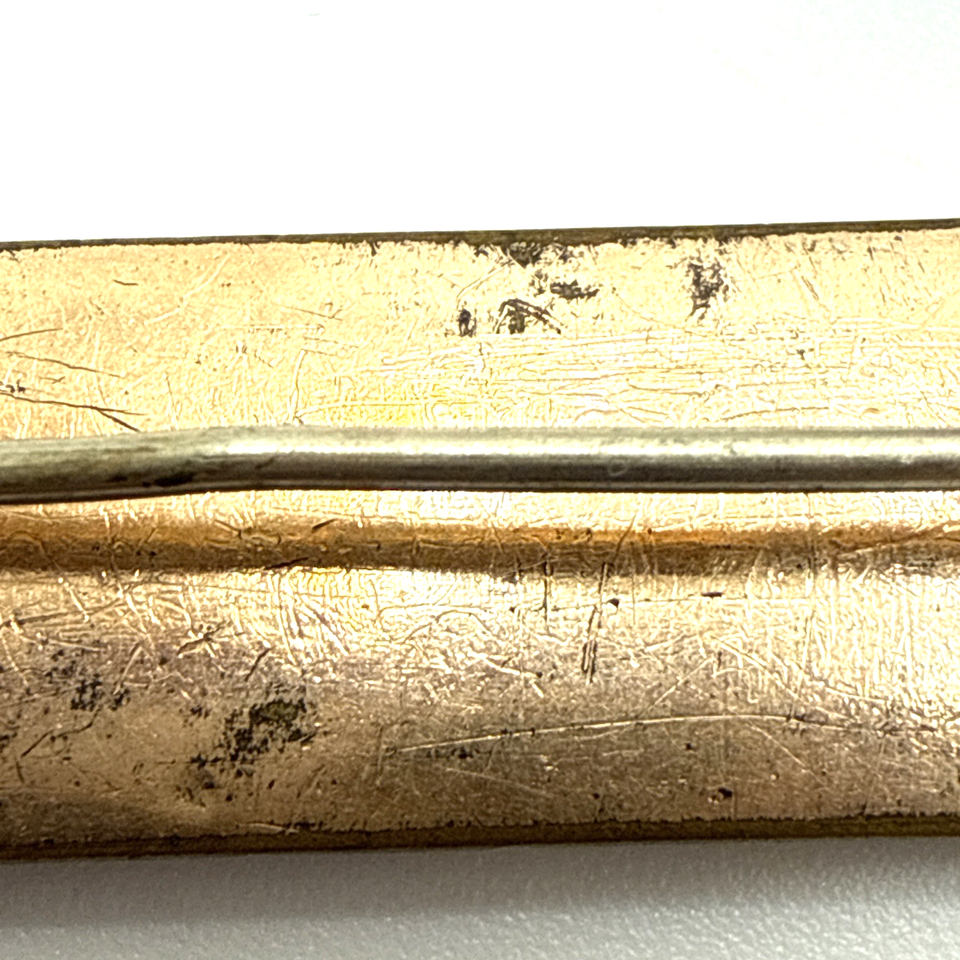 Vintage Victorian Gold Filled Taille D'epargne Bar Brooch Ornate w ...