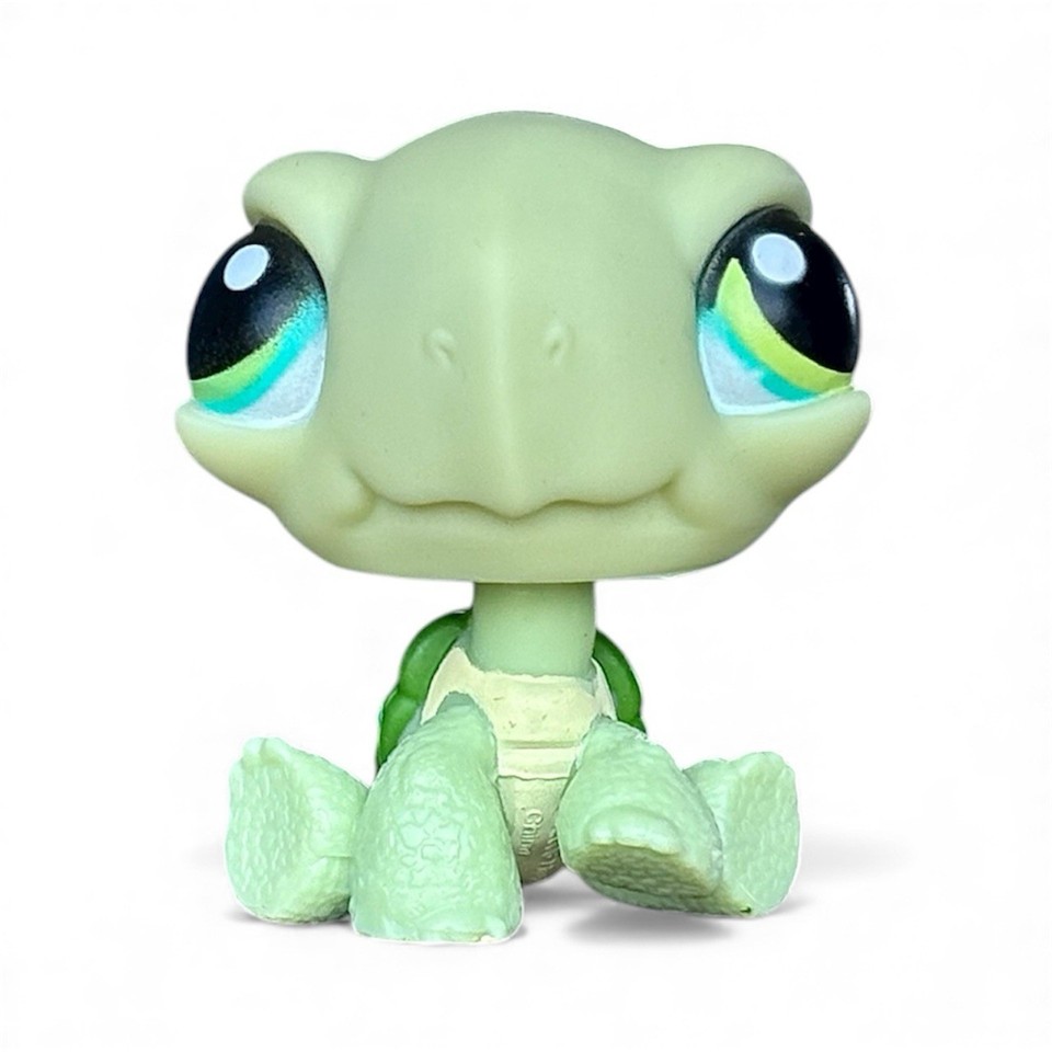 LPS Hasbro #321 Green Sitting Turtle Real Feel Blue/Green Eyes 2006 G1 ...