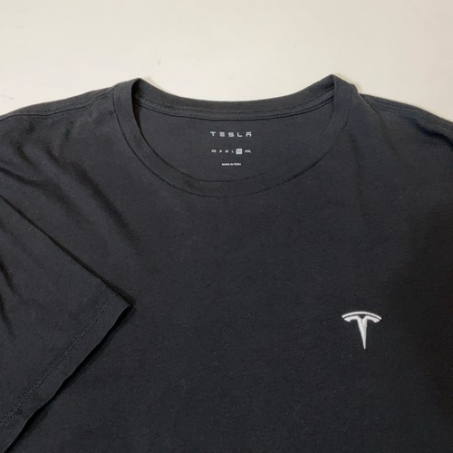 TESLA Official Merchandise Black Men’s S/S T-shirt Logo 100% Cotton XL ...