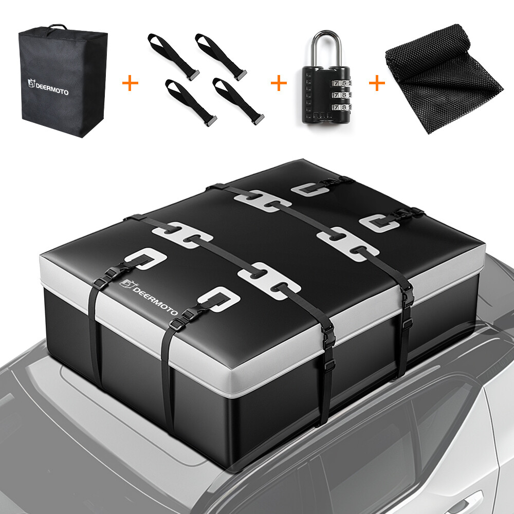 DEERMOTO 15 Cubic Feet Car Roof Top Cargo Carrier Bag Waterproof ...