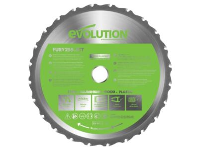 Evolution - FURY® Multi-Purpose TCT Circular Saw Blade 255 x 25.4mm x ...