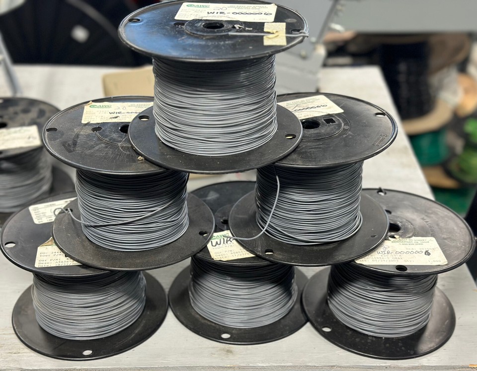 20AWG teflon mil-spec 19 strand silver plated wire gray E20 19 8 -spool ...
