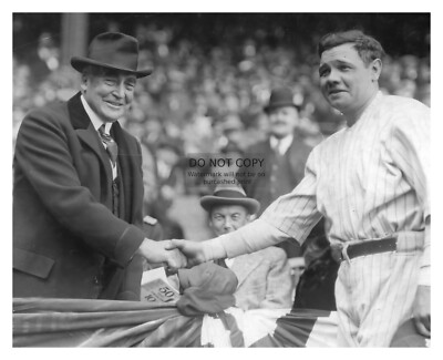 PRESIDENT WARREN G. HARDING HANDSHAKING BABE RUTH NEW YORK YANKEES 8X10 ...