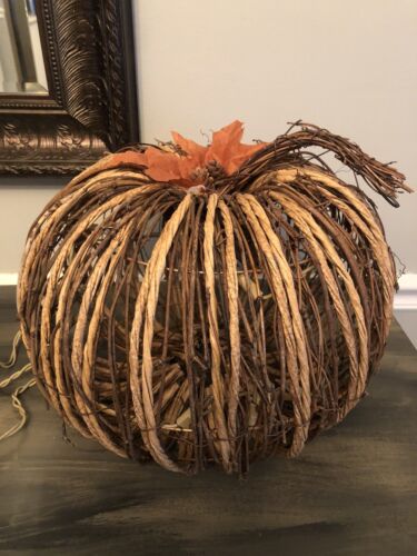 Large Fall Hobby Lobby grapevine lighted pumpkin | eBay