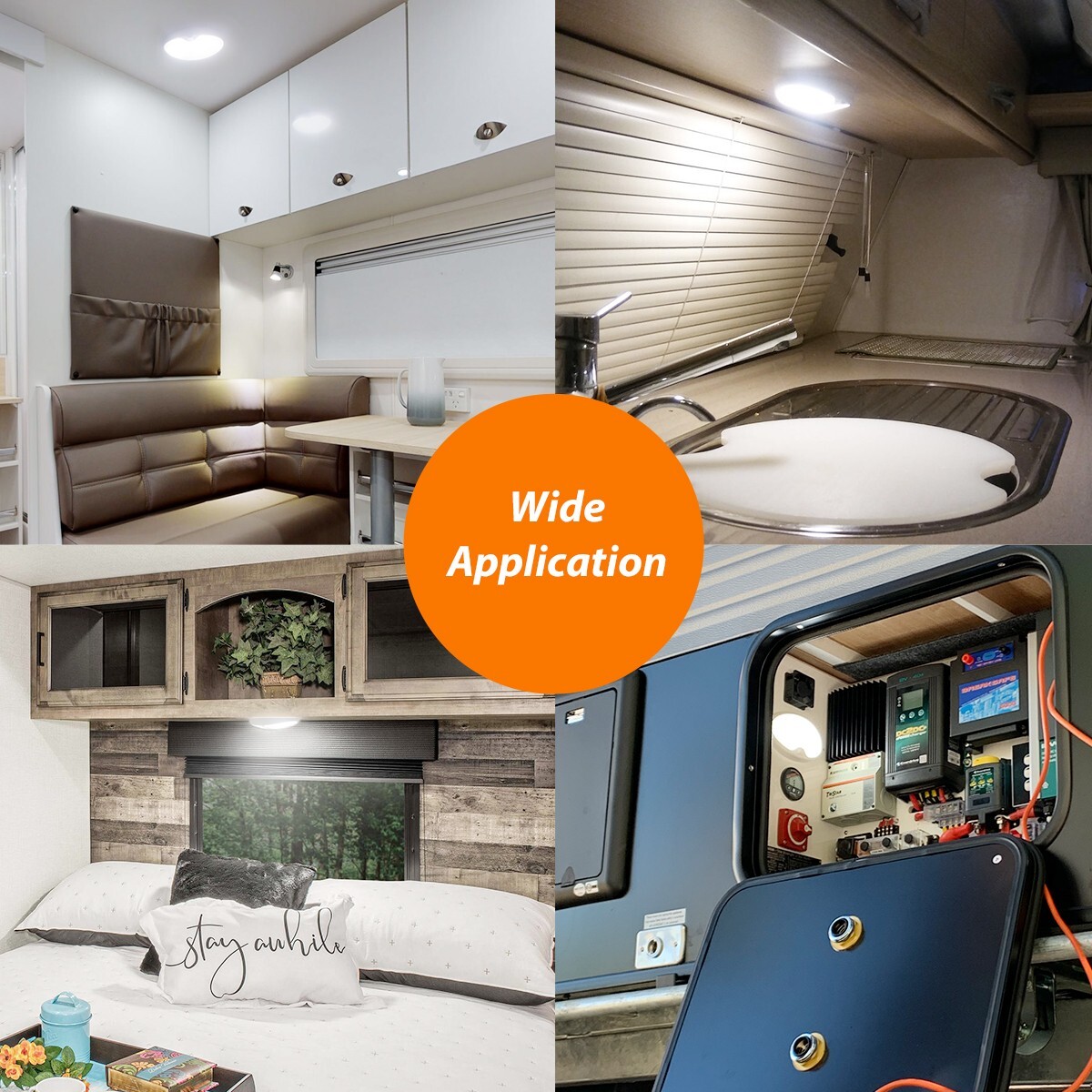 12V LED Lights Caravan Motorhome Interior Ceiling Wall Roof Lamp ...