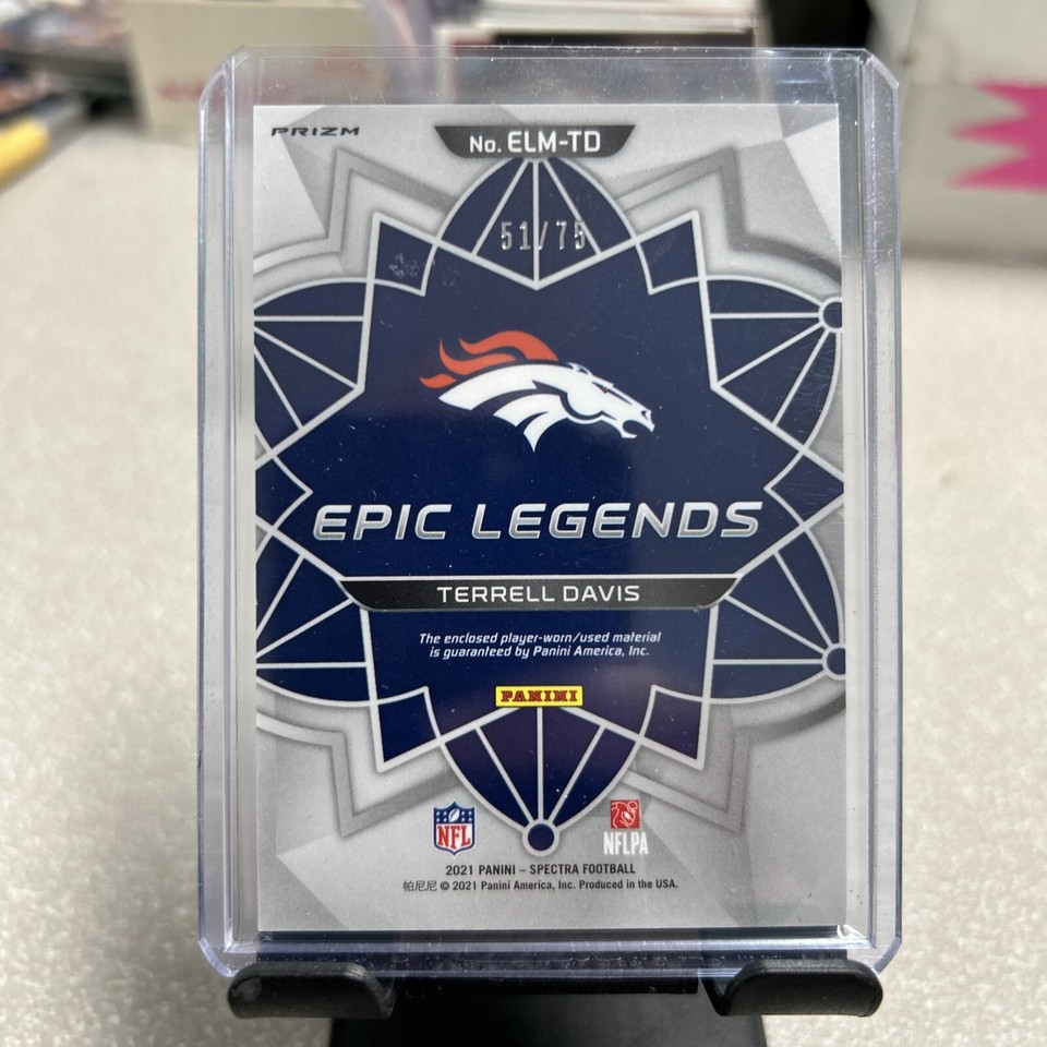 TERRELL DAVIS 2021 PANINI SPECTRA EPIC LEGENDS HYPER PATCH /75 DENVER ...