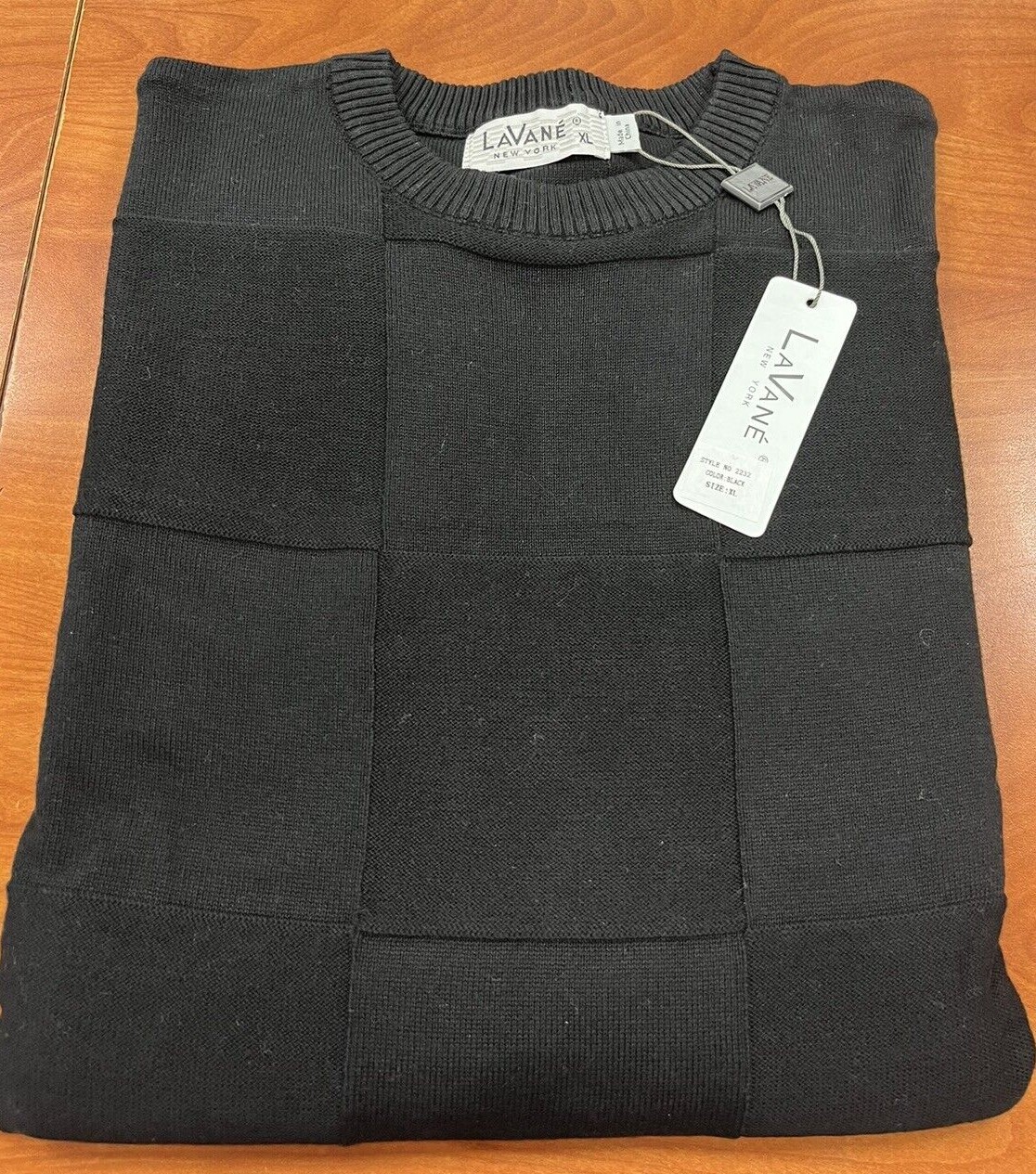 NEW LAVANE Men's Fancy Crewneck Knit: Black = M-4XL | eBay