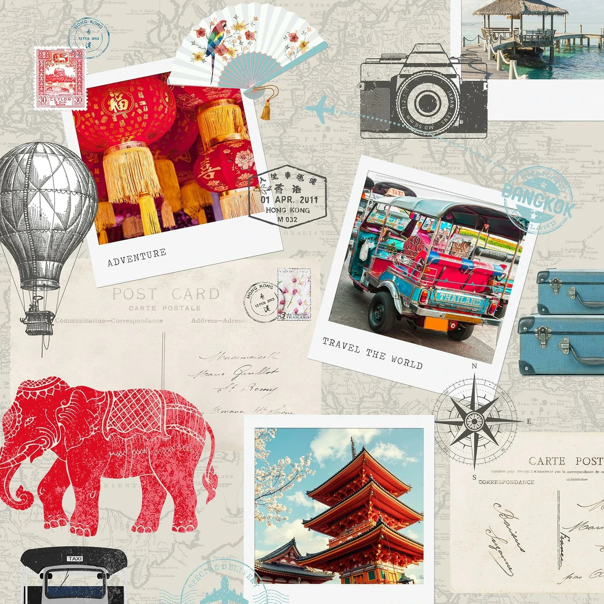 Travel Collage Background