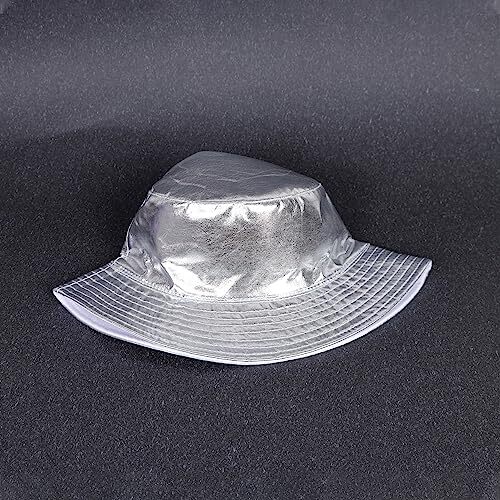 Unisex Metallic Bucket Hat Waterproof Holographic Medium-Large A2-2 Pcs ...