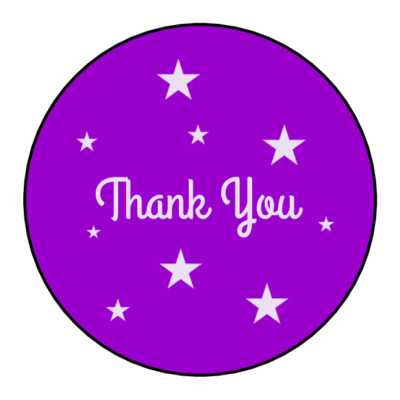 24 x Purple Thank You Star 45mm Round Stickers Thank You | eBay