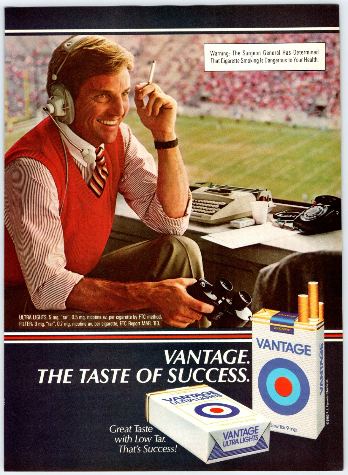 Vantage Cigarettes 1980s