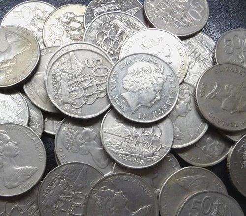 10 x New Zealand Large 50 Cent Coins Captain Cook Endeavour Bulk Lot ...