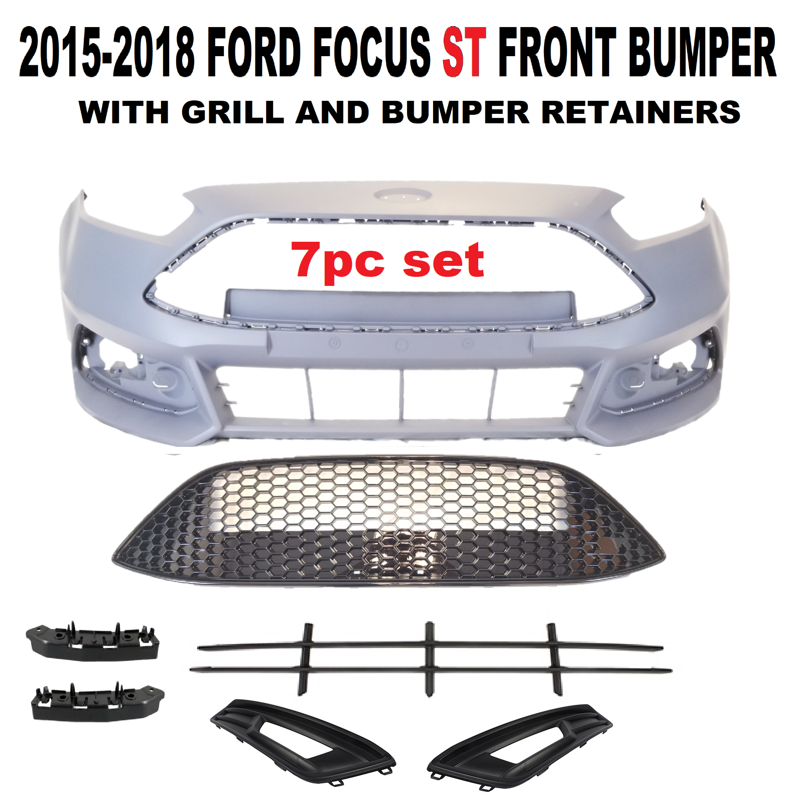 2015 2016 2017 2018 FORD FOCUS ST FRONT BUMPER COVER WITH GRILL | eBay