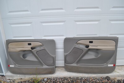 99-02 GMT 800 - Interior Door Trim Panels Set Gray & Tan Two Tone Power ...