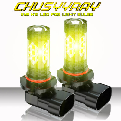 2x NEW 9005/HB3 3000K Golden Yellow High Power COB LED Fog Lights ...