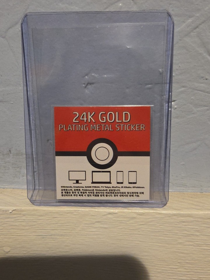 Jolteon 24K Gold Plated Pokémon Sticker Korean Striking Candy NM ...