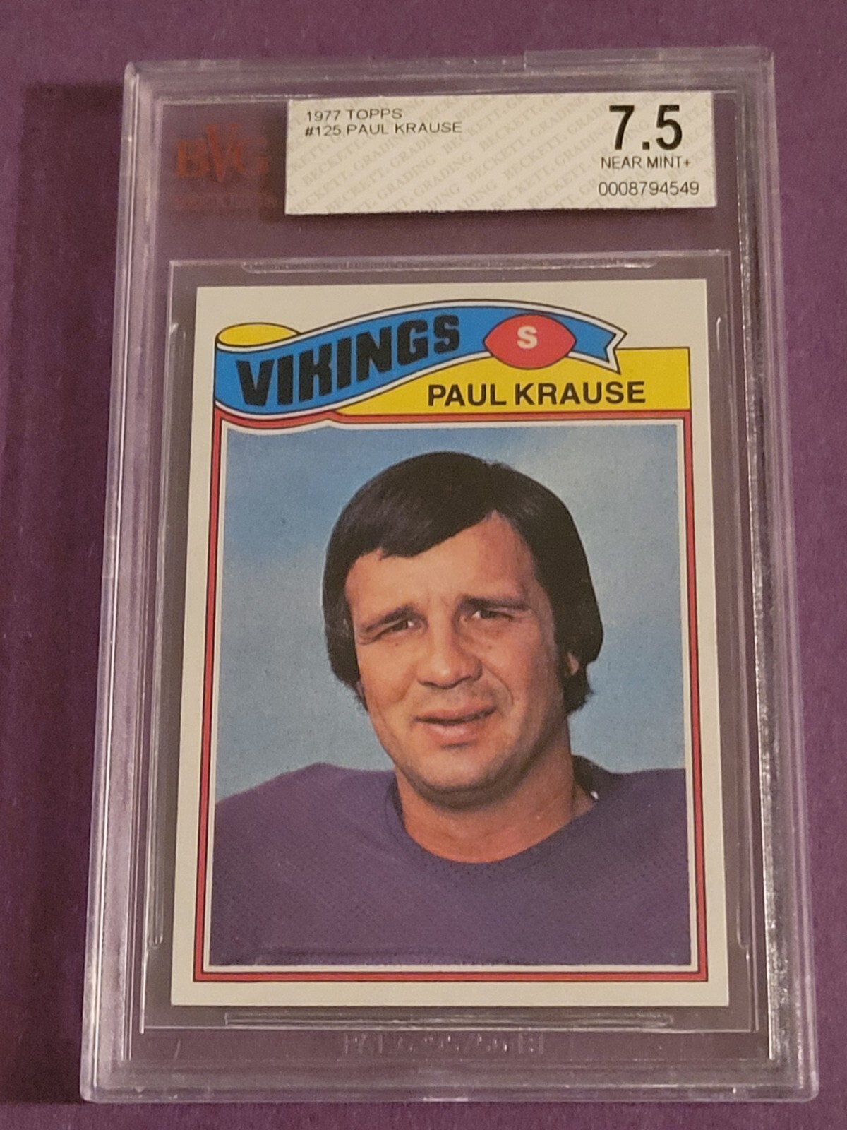 1977 Topps #125 Paul Krause BVG 7.5 Minnesota Vikings | eBay