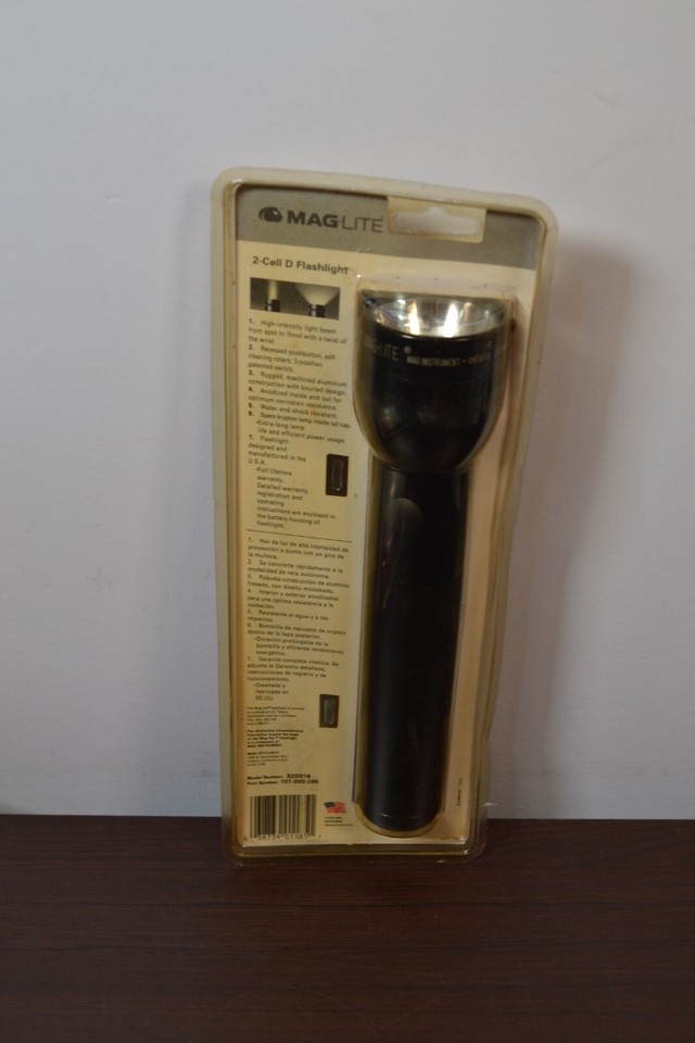 Vintage Maglite 2D Cell Black Flashlight S2D036 USA Made - New In ...