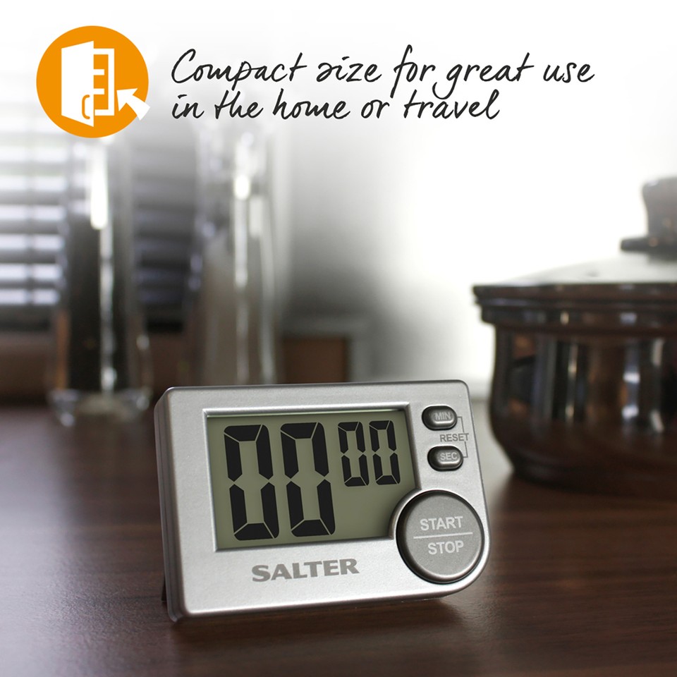 Salter Digital Kitchen Timer Electric Big Button Easy Read Count Up ...