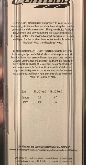 Easton Contour 8" Hunting Stabilizer Realtree Xtra 826505 for sale ...