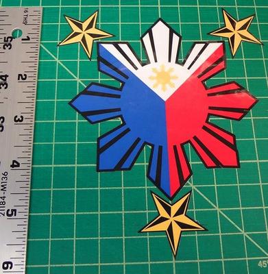 6" Filipino Pride Star Sun Sticker Die Cut Decal Style #2 Philippines ...