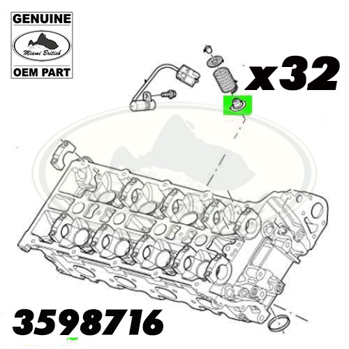 LAND ROVER VALVE SPRING RETAINER SET x32 RANGE LR3 V8 RR SPORT 3598716 ...