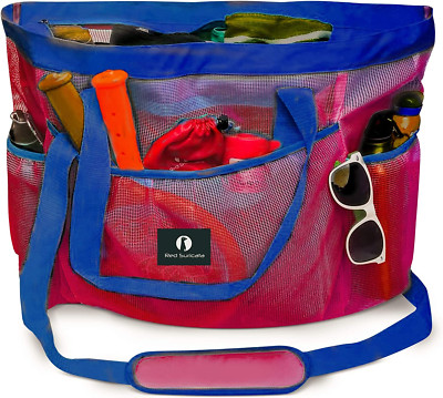 Large Mesh Beach Bag – Mesh Beach Tote Bag with Pockets - Beach Bags ...