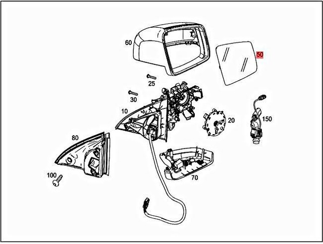 Mercedes-Benz 1668101219 Genuine OEM Mirror Glass for sale online | eBay
