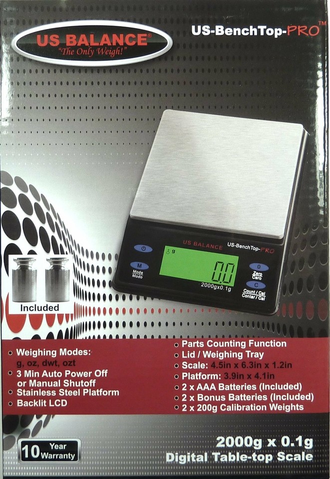 2000g x 0.1g Table Top Digital Scale Gold Herb Gems Gram Oz Calibration ...