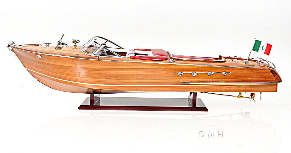 Large Riva Aquarama Speed Boat Wood Scale Model 35" Italian Mahogany ...