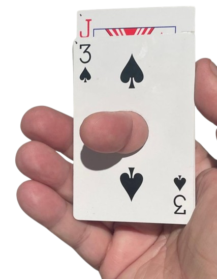 CARD THROUGH FINGER Chopper Close Up Magic Trick Pocket Penetration ...