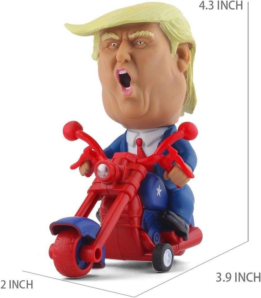 President Donald Trump 2024 Toy- Bobblehead Figure Riding Motorcycle ...