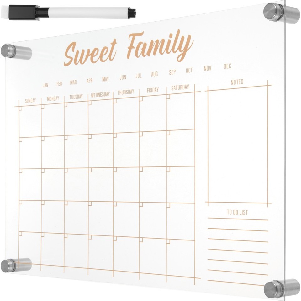 1 Set Reusable Weekly Write Board Desk Dry Erase Board Clear Dry Erase ...