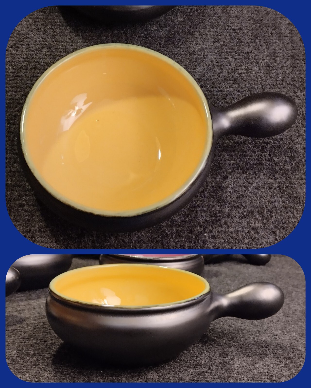 Lot 7 coupelles / caquelons céramique vintages 50-60 noires ...