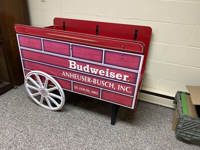 Budweiser Beer Display Cart Advertisement Promotional Display Red Wagon ...
