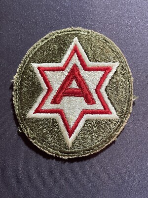 Original WWII 6th Army US Army Shoulder Patch AG Green Cut-Edge, Field ...