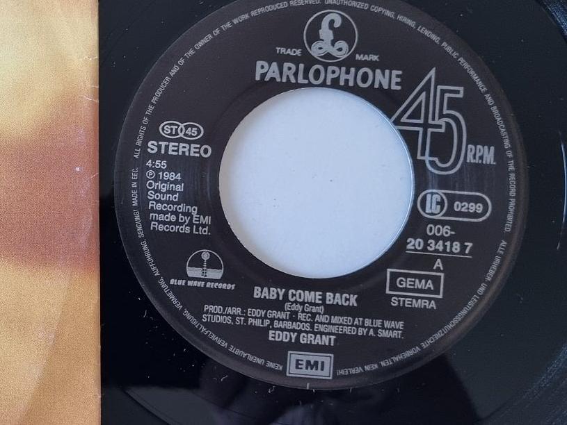 Eddy Grant - Baby come back (Summer Mix)/ War party 7'' Vinyl Germany ...