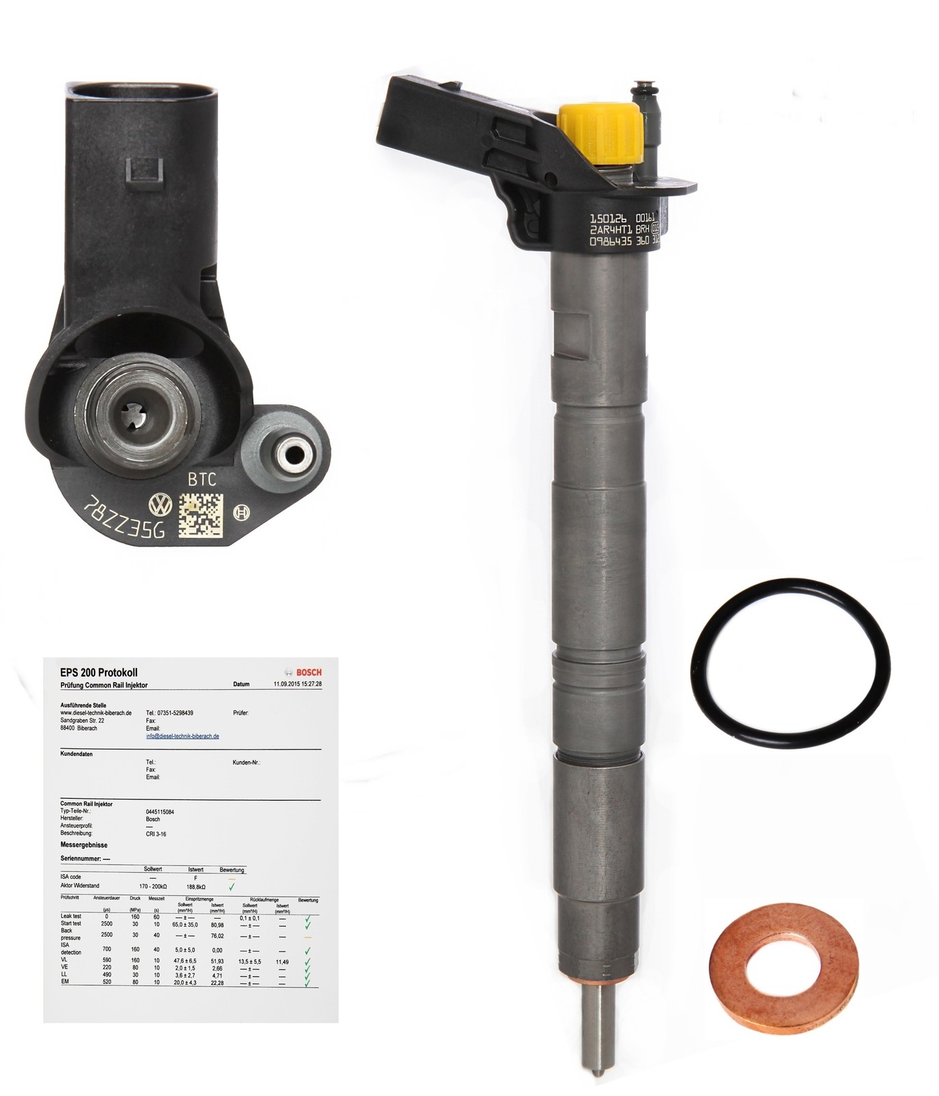 Einspritzdüse Injektor 03L130277 VW AUDI SEAT SKODA 2,0 TDI 0445116030 ...